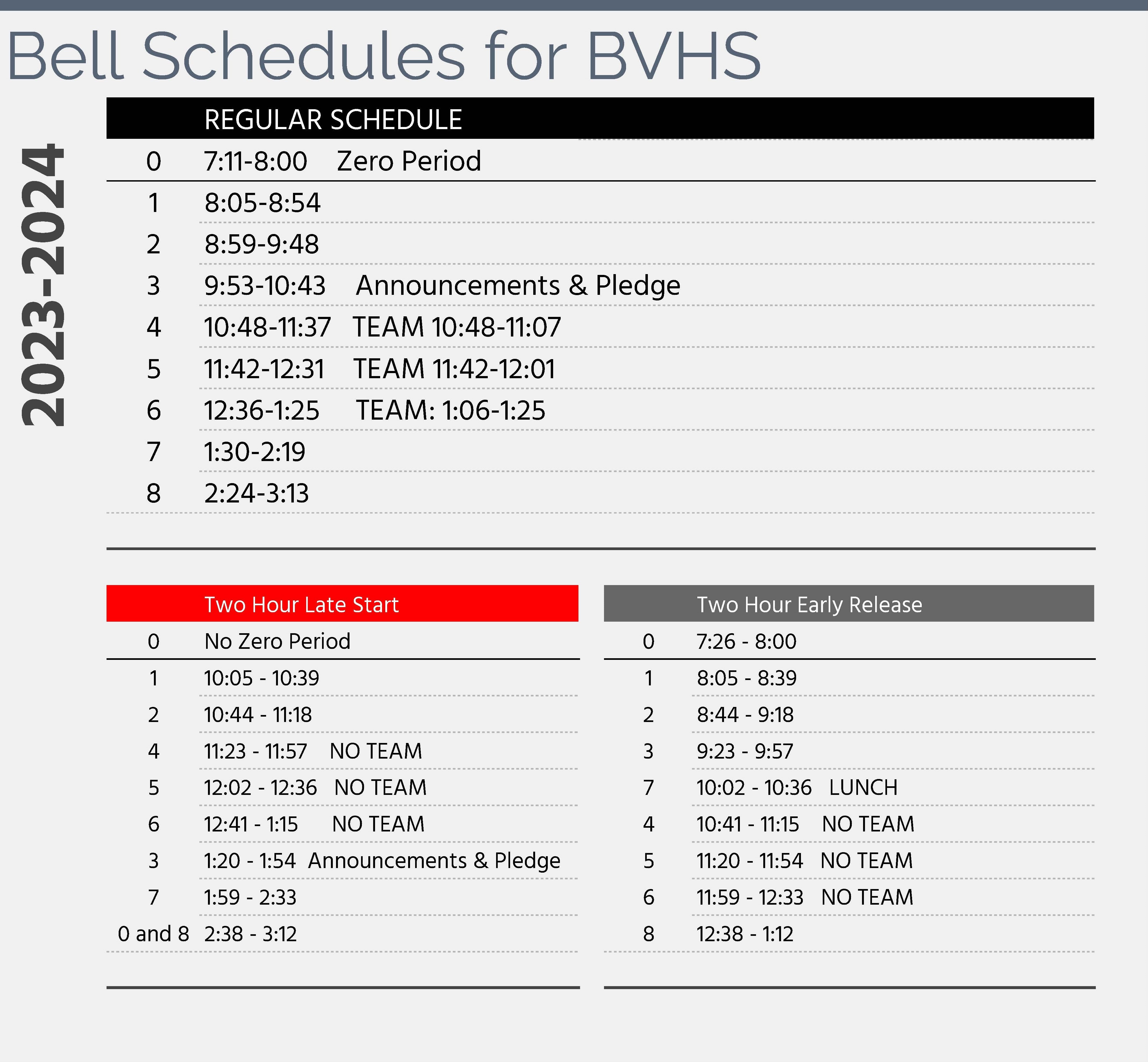 Schedule | Brandon Valley High School
